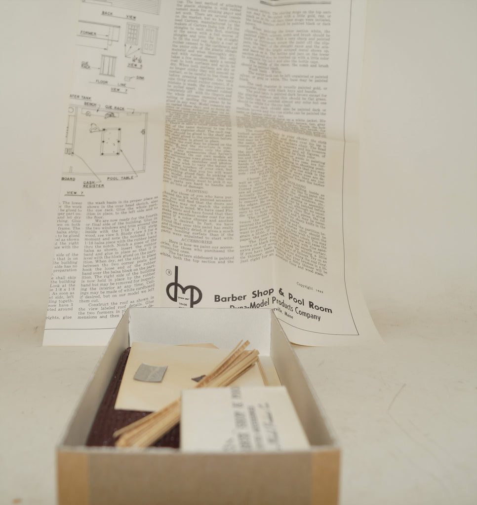 Ho Scale, Dyna-Model Products Co..Barber Shop & Pool Room Kit #308 ...